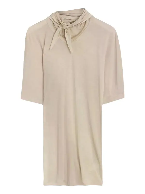 LEMAIRE Short Sleeve T-shirt With Foulard - Neutrals