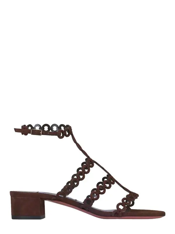 AQUAZZURA 35mm Infinity Chain Sandals - Brown