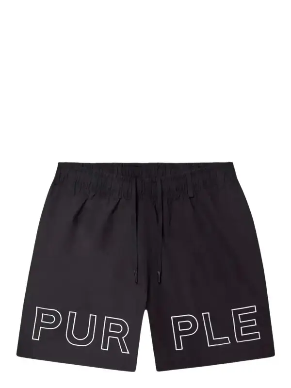 PURPLE BRAND Logo-print Bermuda Shorts - Black