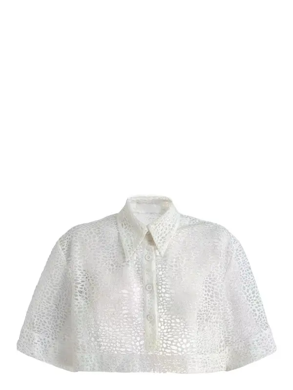 RXQUETTE Crumbled Cropped Shirt - White