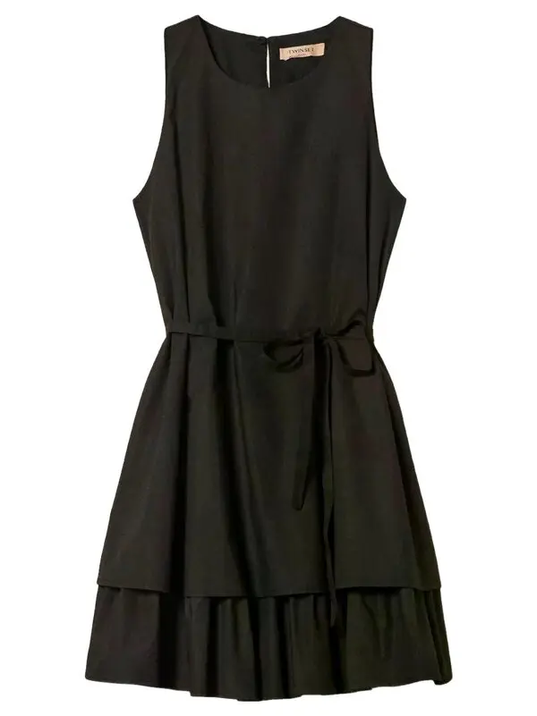 TWINSET Belted Layered Dress - Black