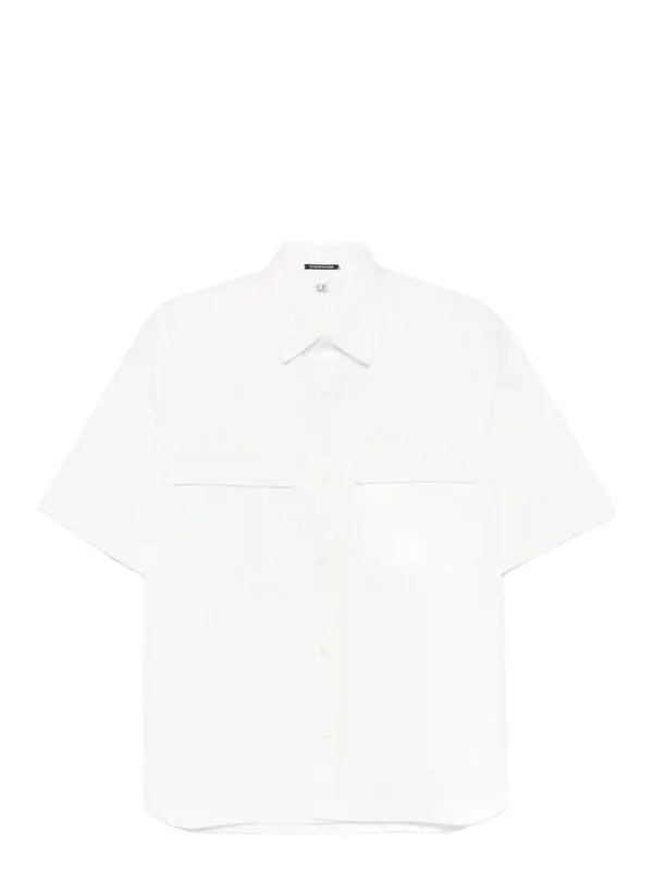 C.P. COMPANY Gabardine Shortleeved Shirt - White