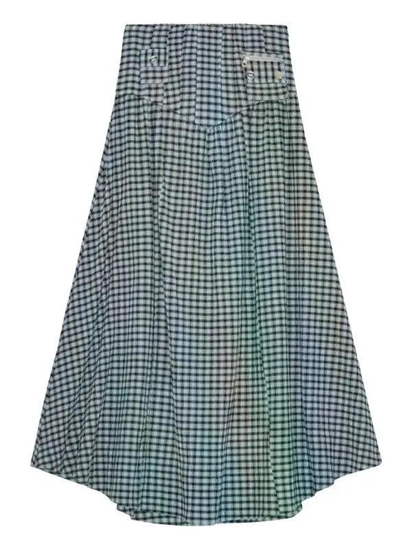 GANNI Checked Skirt - Blue