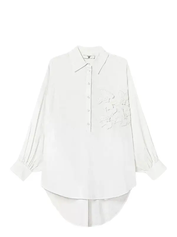 TWINSET Floral-appliqué Shirt - White