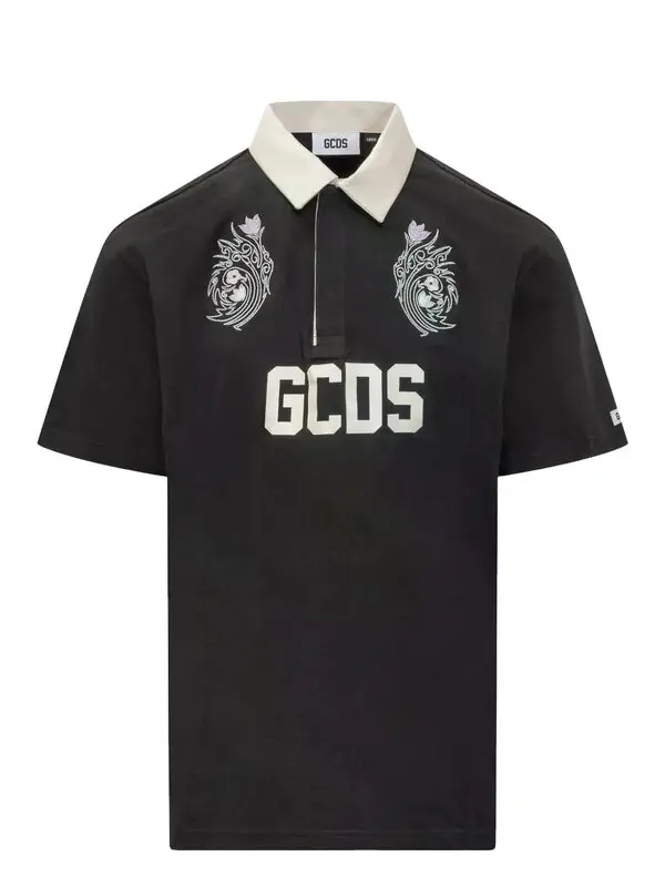 Gcds Flowers Logo Polo Shirt - Black