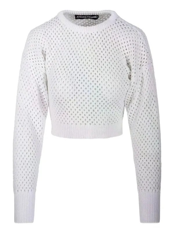 ANDREĀDAMO Crochet-knit Sweater - White