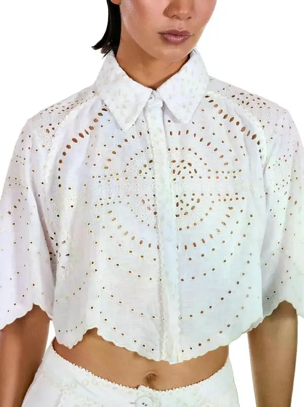 Charo Ruiz Ibiza Emmie Broderie Anglaise Blouse - White