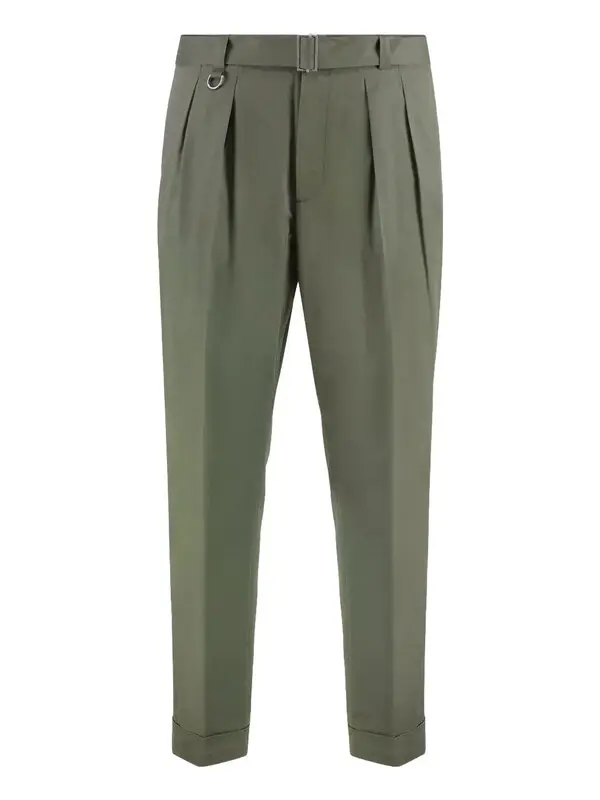 PAOLO PECORA Cotton-blend Trousers - Green