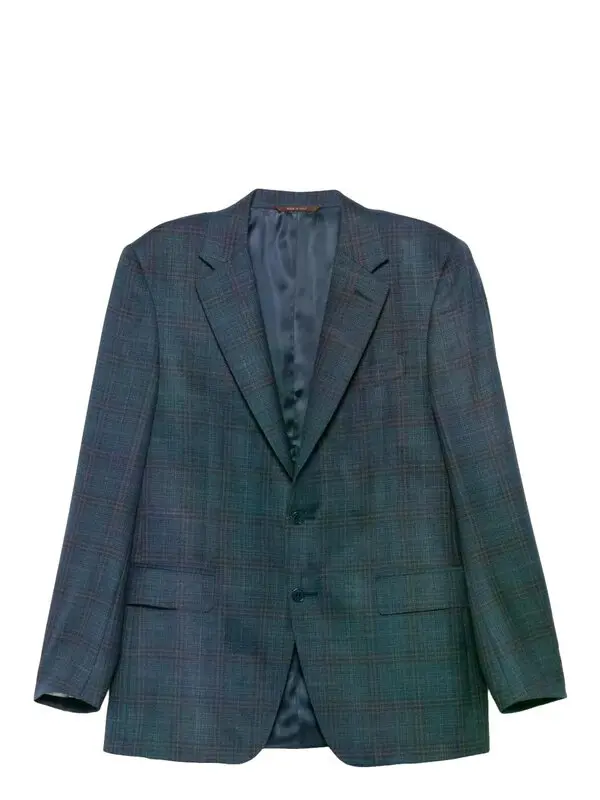 Canali Checked Blazer - Blue
