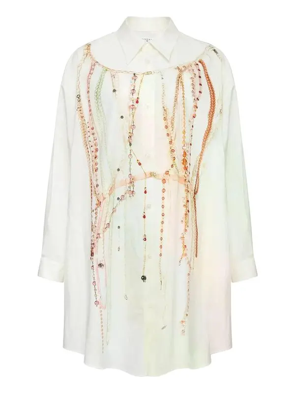 MAISON MARGIELA Bead Detailing Shirt Dress - White