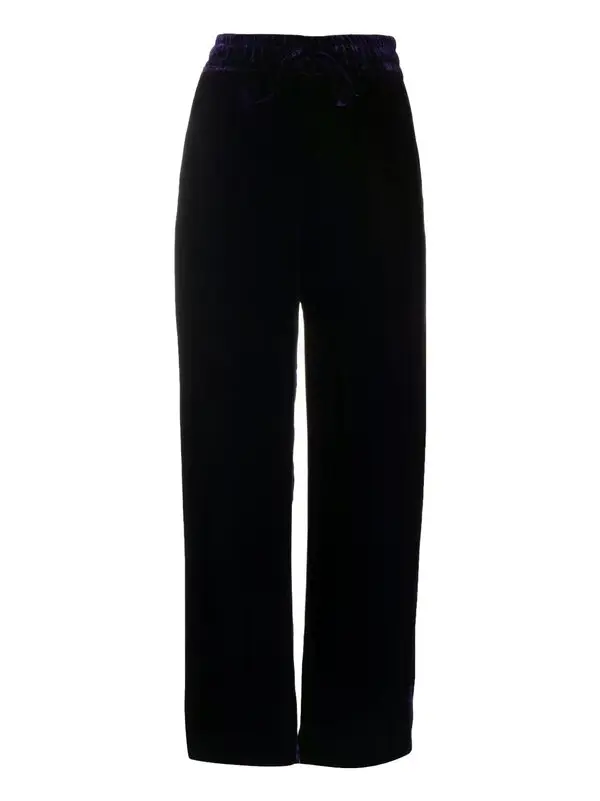 THE ROSE IBIZA Drawstring Silk Velvet Trousers - Purple