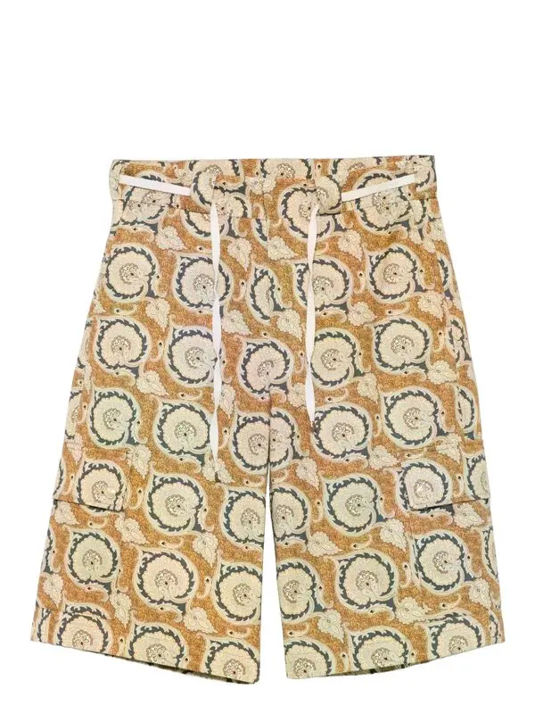 Drole De Monsieur Paisley Workwear Shorts - Yellow