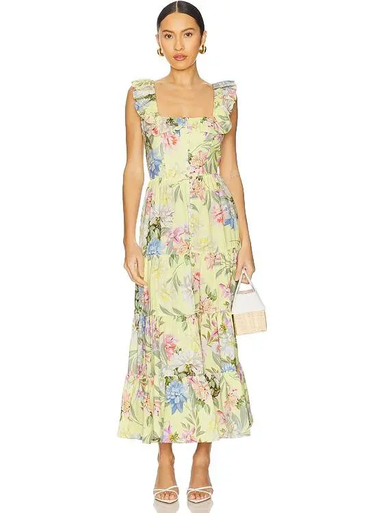 Yumi Kim Madison Floral Print Midi Dress - Love Spirit Yellow