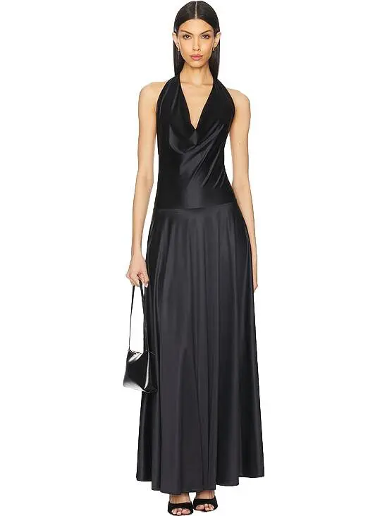 Delfi Adora Long Dress - Black