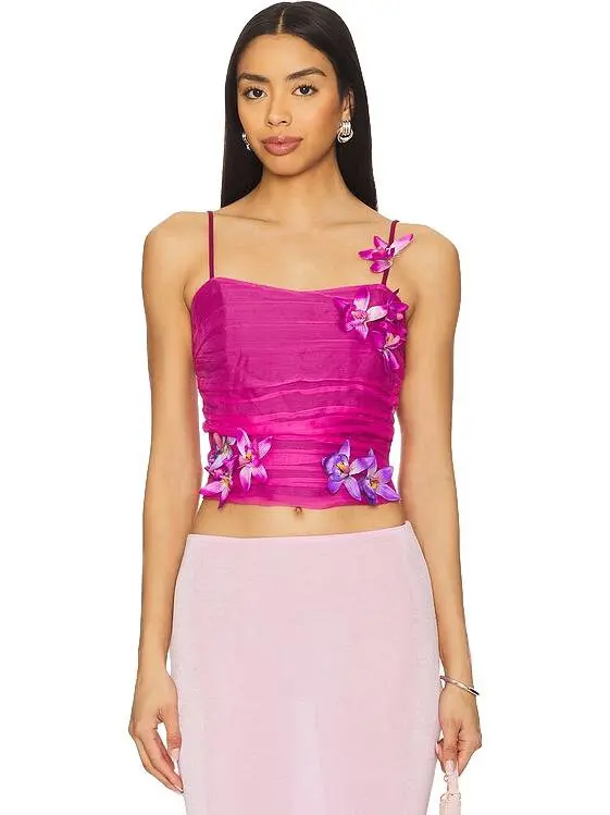 TYLER MCGILLIVARY Jolie Corset Top - Fuchsia