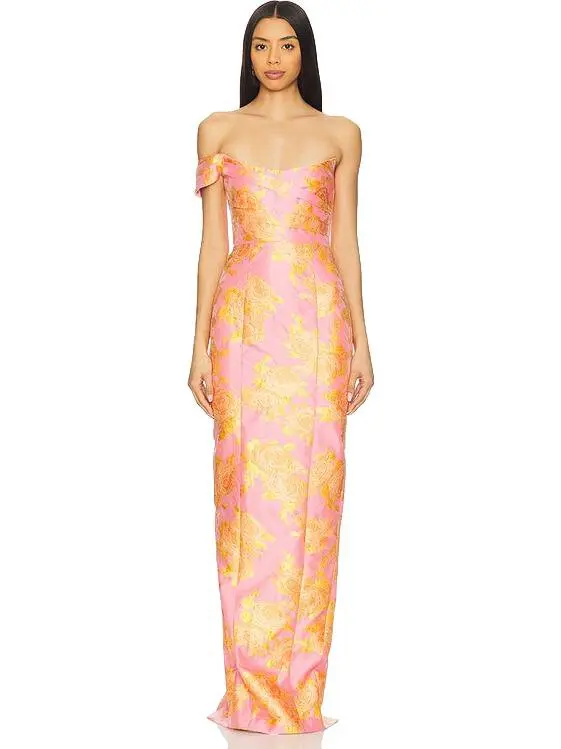 SAU LEE Jackson Gown - Pink Multi