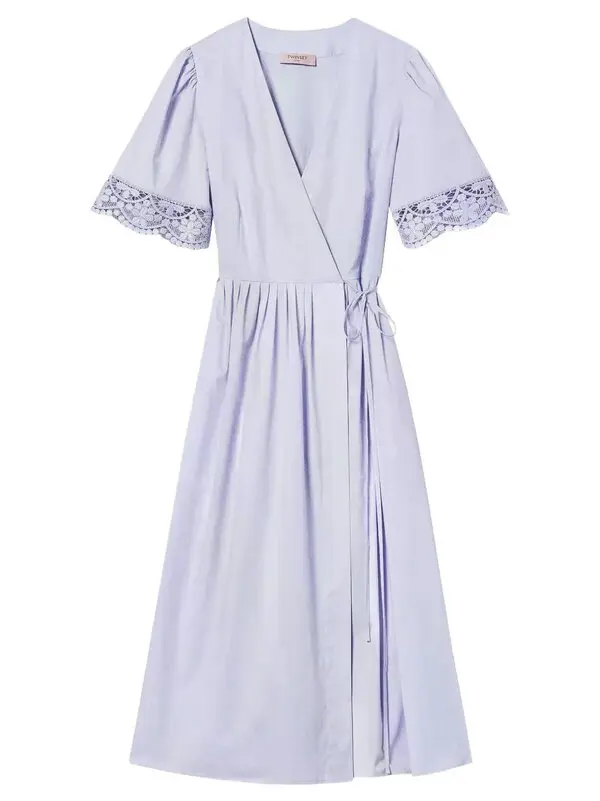TWINSET Lace-trimmed Wrap Dress - Purple
