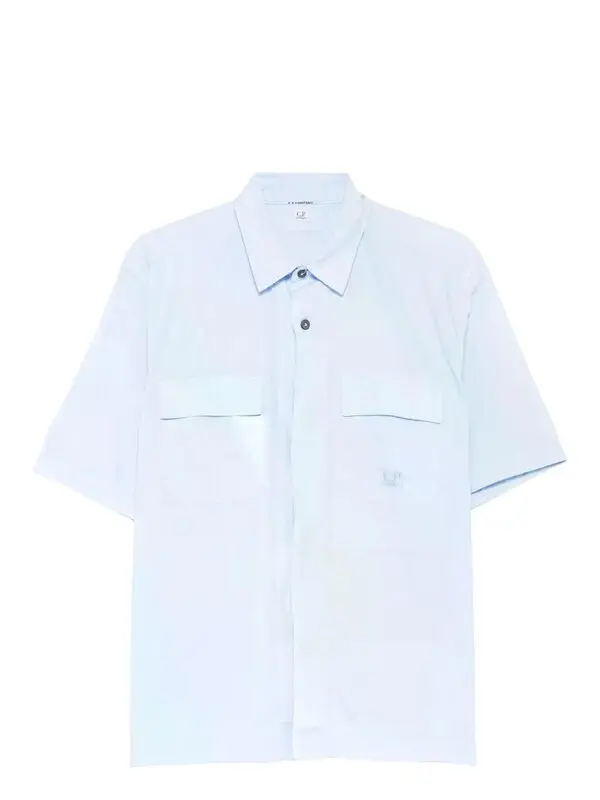 C.P. COMPANY Logo-embroidered Shirt - Blue