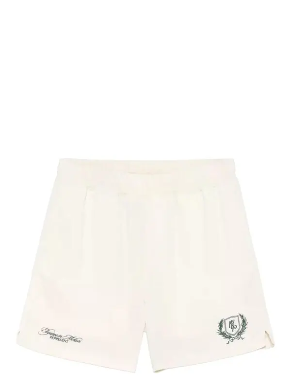 REPRESENT Embroidered-logo Shorts - Neutrals