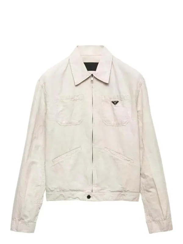 Prada Chambray Shirt Jacket - Neutrals