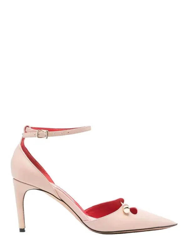 HARDOT 70mm Leather Pumps - Pink