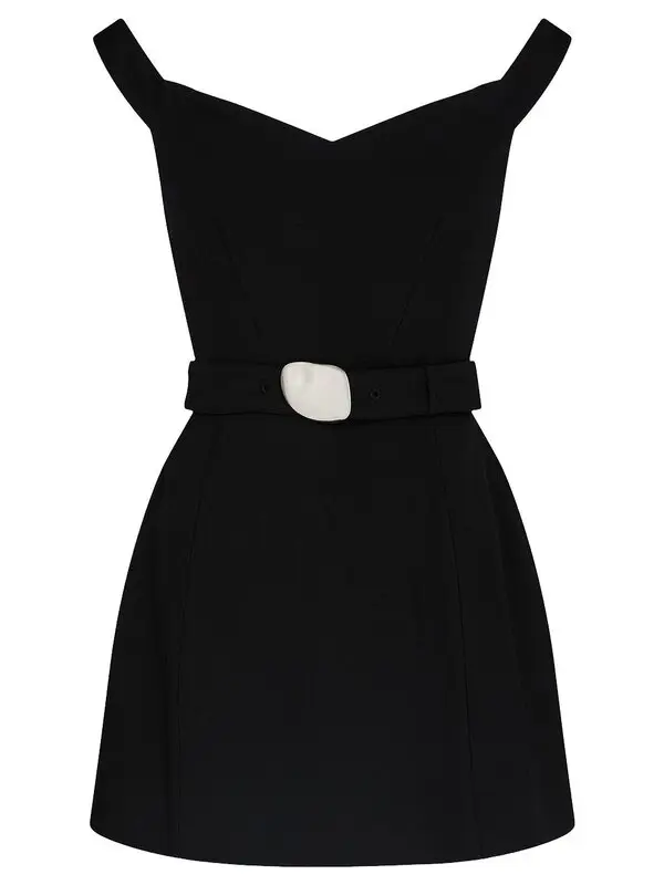 NICHOLAS Stretch-crepe Mini Dress - Black
