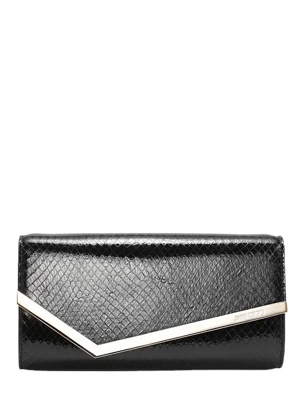 JIMMY CHOO Emmie Crossbody Clutch - Black/light Gold