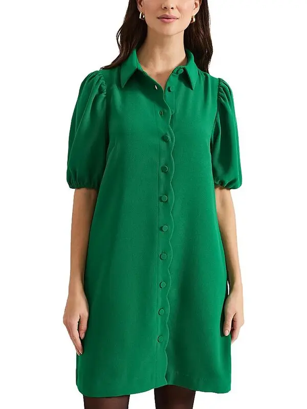 PHASE EIGHT Candice Puffed Sleeve Dress - Green