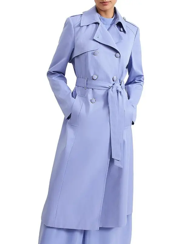 PHASE EIGHT Fitted Trench Jacket - Pale Blue