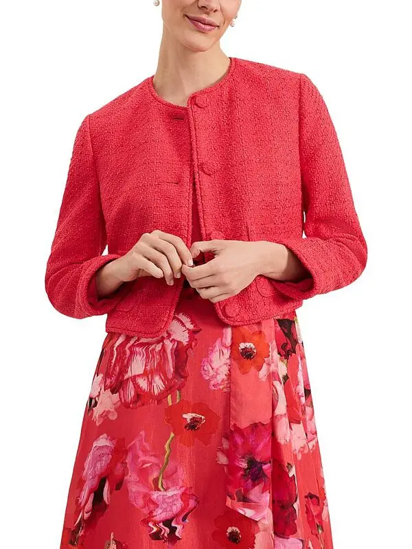 PHASE EIGHT Ripley Boucle Jacket - Coral