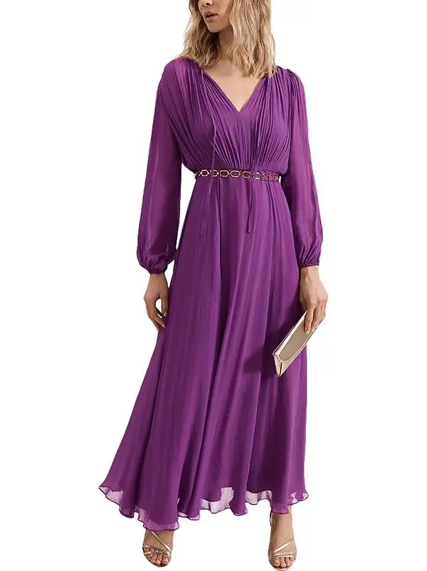 PHASE EIGHT Amal Pleated Maxi Dress - Purple