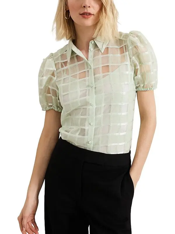 PHASE EIGHT Angie Check Blouse - Green