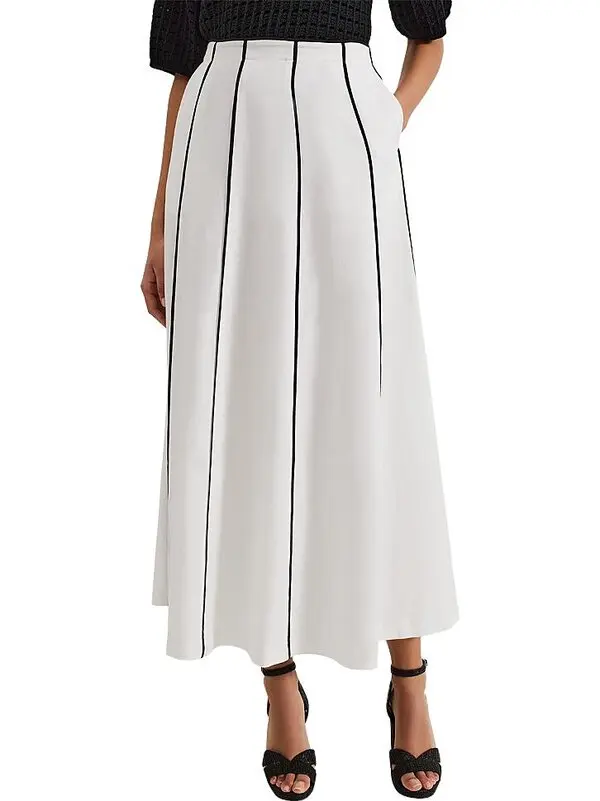 PHASE EIGHT Rhoden Linen Midi Skirt - White