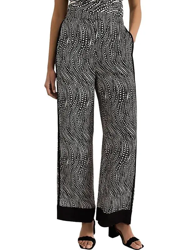 PHASE EIGHT Mariana Chain Print Pants - Black/ivory