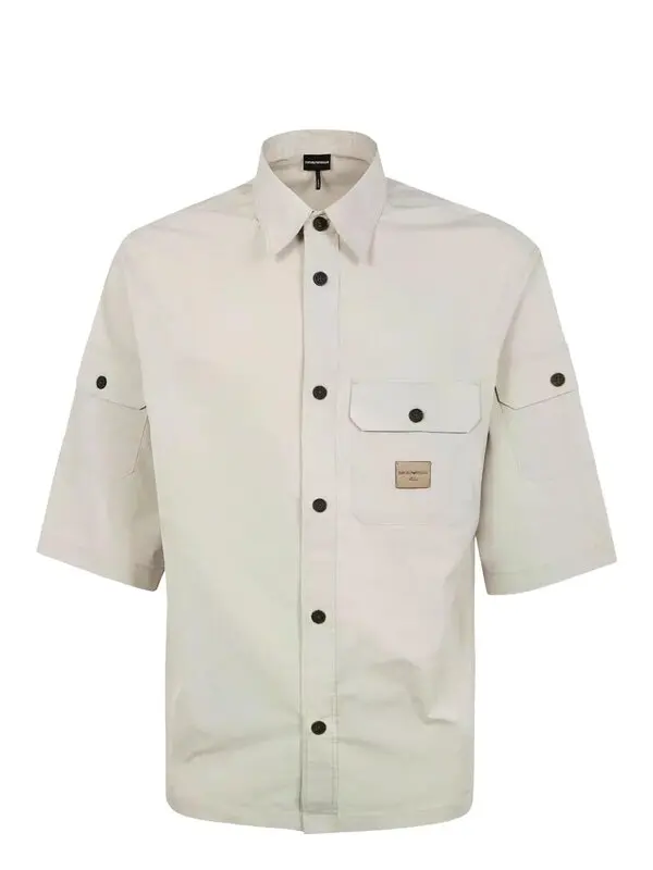 Emporio Armani Logo-appliqué Shirt - Neutrals