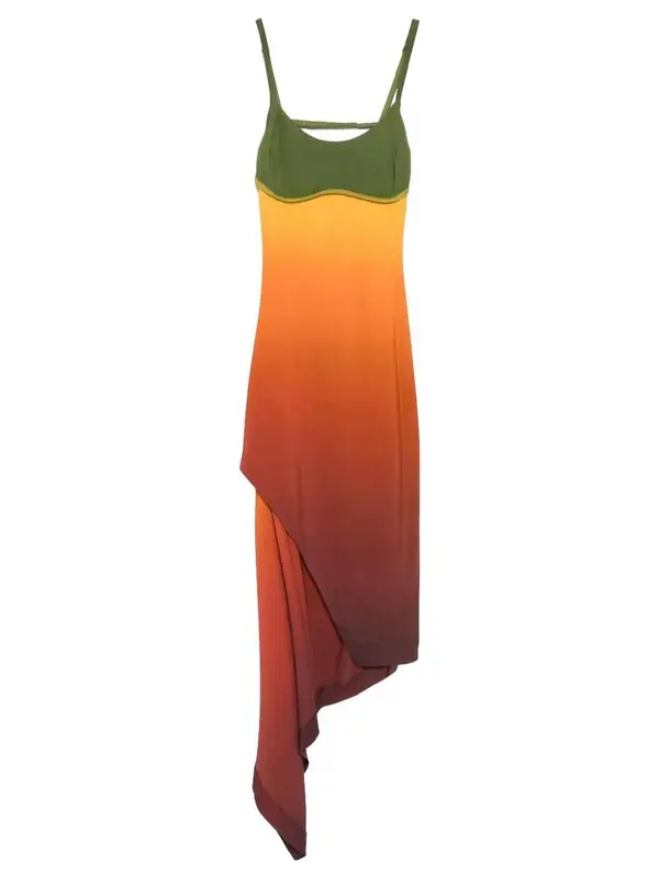 Monse Back Cut-out Ombré Jersey Dress - Orange