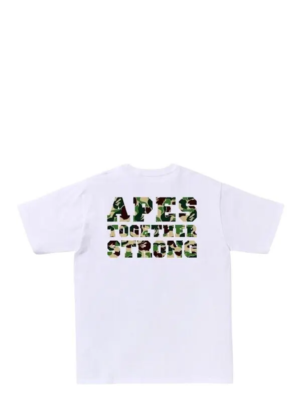 A BATHING APE Abc Camo College Ats Tee Shirt - White/green