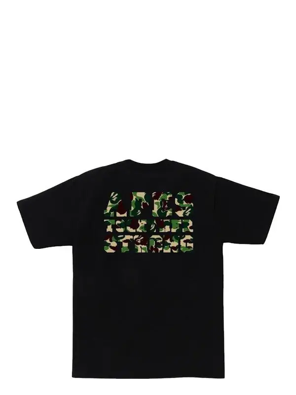 A BATHING APE Abc Camo College Ats Tee Shirt - Black/green