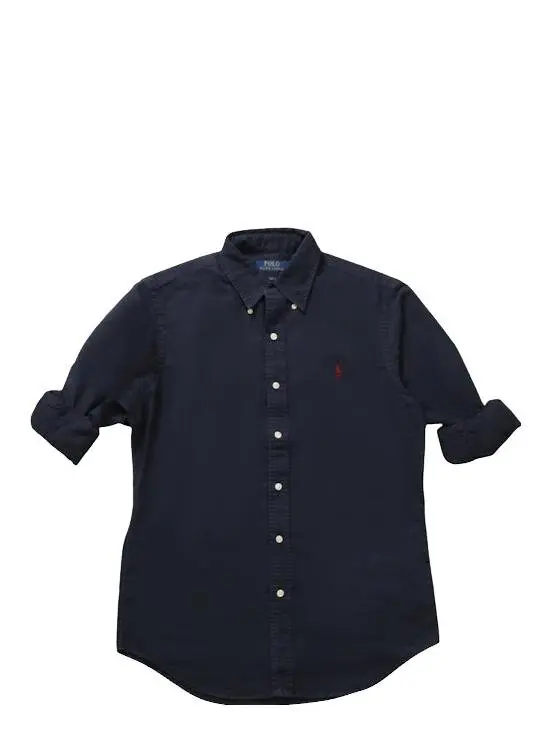 Polo Ralph Lauren Longsleeve Garmentdyed Oxford Sport Shirt - Navy Blue