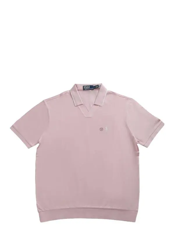 Polo Ralph Lauren Shortsleeve Jaquard Pique Fashioned Jonny Collar Polo - Garden Pink/white