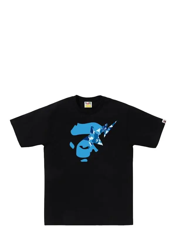 A BATHING APE Abc Camo Ape Face Sta Tee Shirt - Black/blue