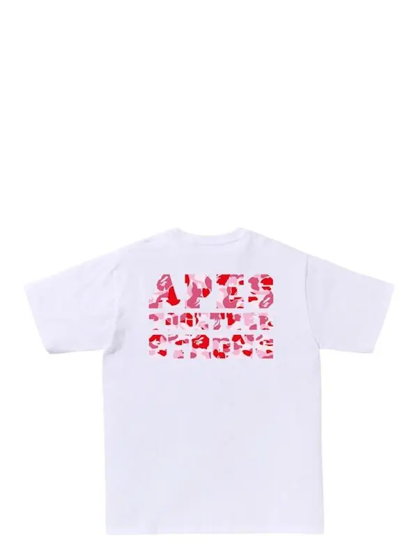 A BATHING APE Abc Camo College Ats Tee Shirt - White/pink