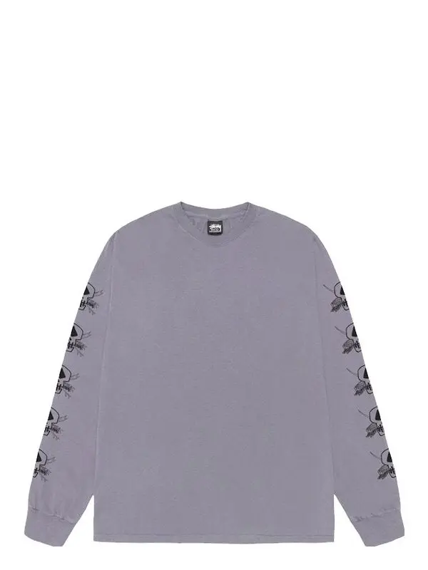 StÜssy Foils Long Sleeve Pigment Dyed Tee Shirt - Shark
