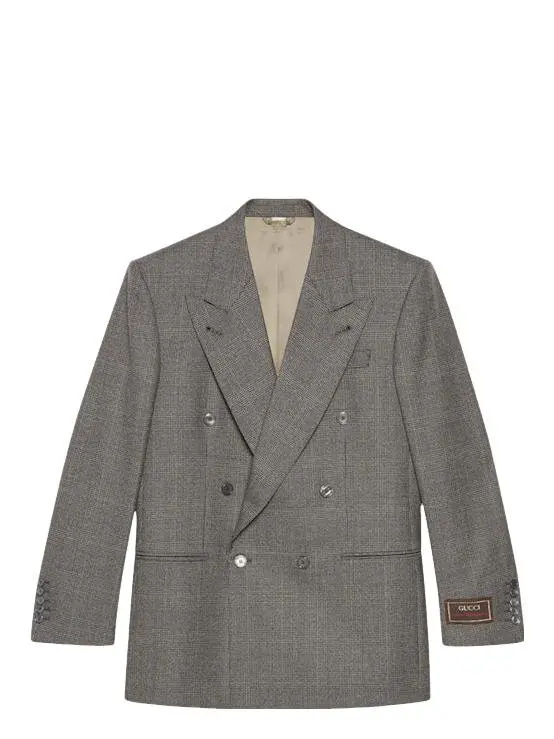 Gucci Prince Of Wales Wool Formal Jacket - Black/brown