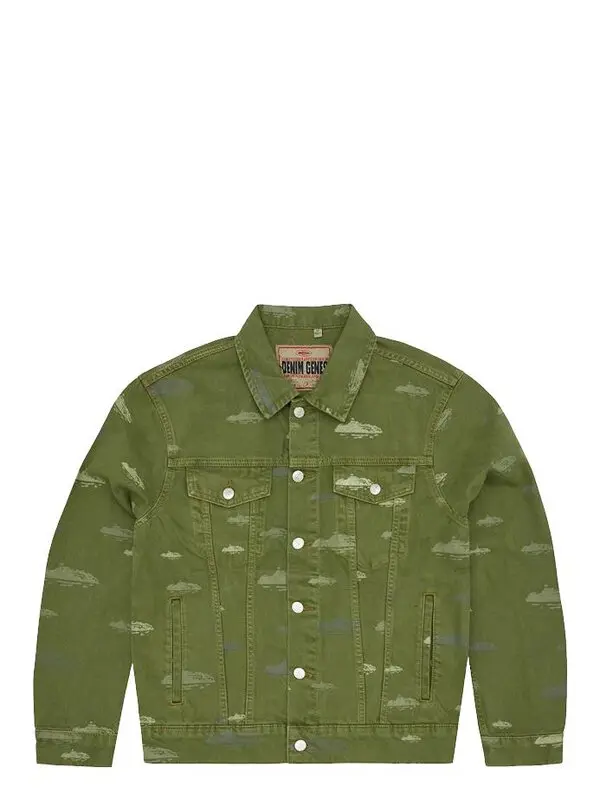 CORTEIZ Alcatraz Pattern Denim Jacket - Khaki