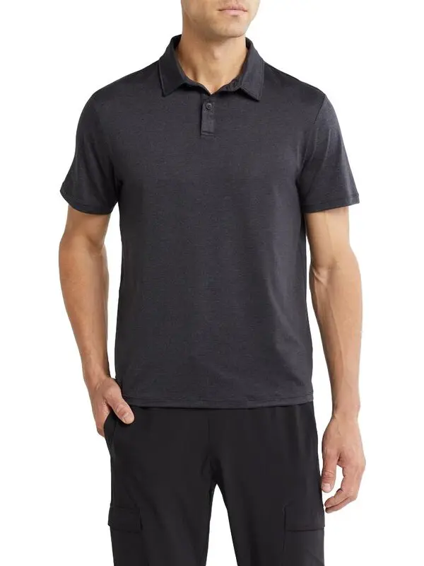 Zella Dynamic Train Polo - Grey Dark Charcoal Heather