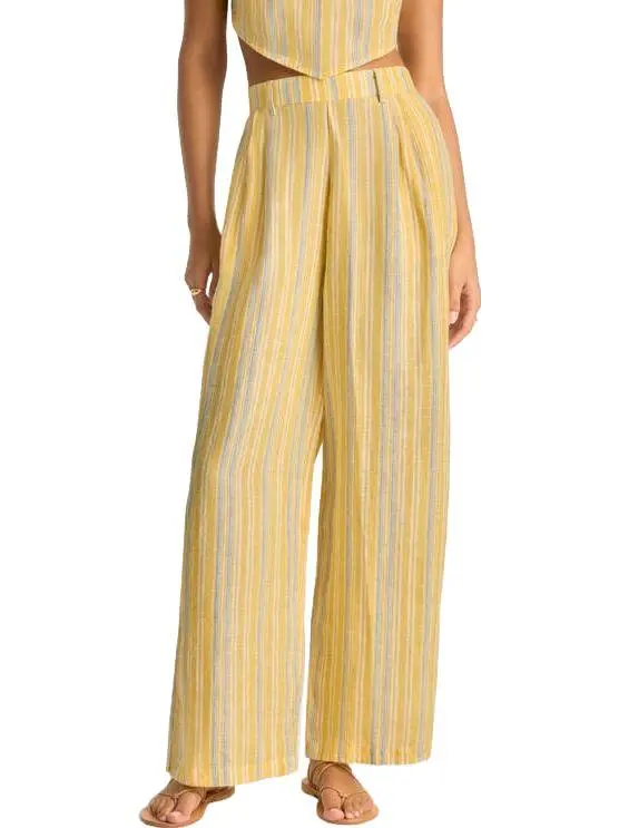 VITAMIN A® Getaway Stripe Linen Cover-up Pants - Sunny Skies