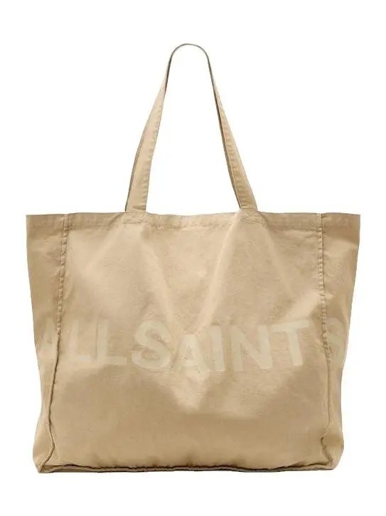 ALLSAINTS Large Biggy Cotton Tote - Light Khaki