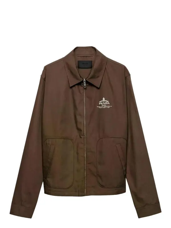 Prada Logo-embroidered Jacket - Brown