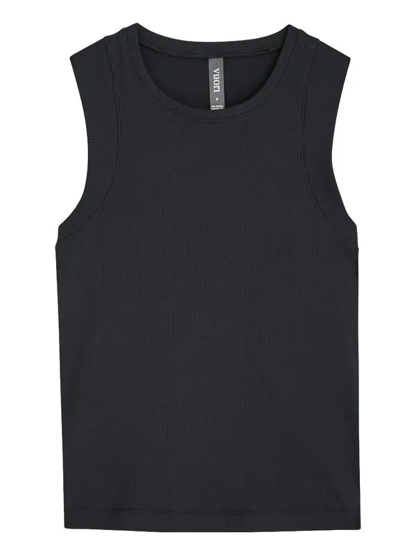Vuori Ribbed Stretch-modal Tank - Black